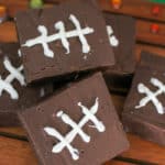 Easy Chocolate Fudge With Football Lace Design • Bake Me Some Sugar