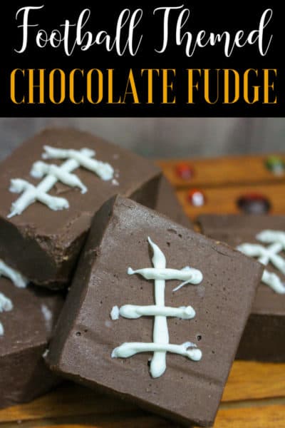 Easy Chocolate Fudge With Football Lace Design - Bake Me Some Sugar