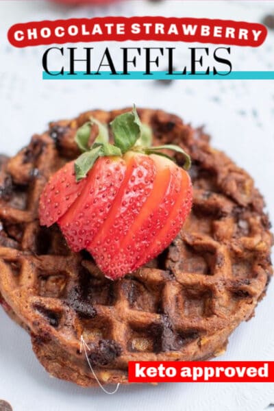 Keto Chocolate Chaffles With Strawberries Recipe • Bake Me Some Sugar