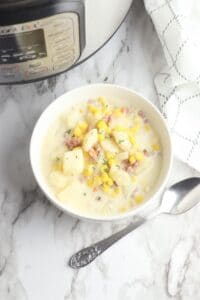 Instant Pot Potato Corn Chowder Recipe • Bake Me Some Sugar