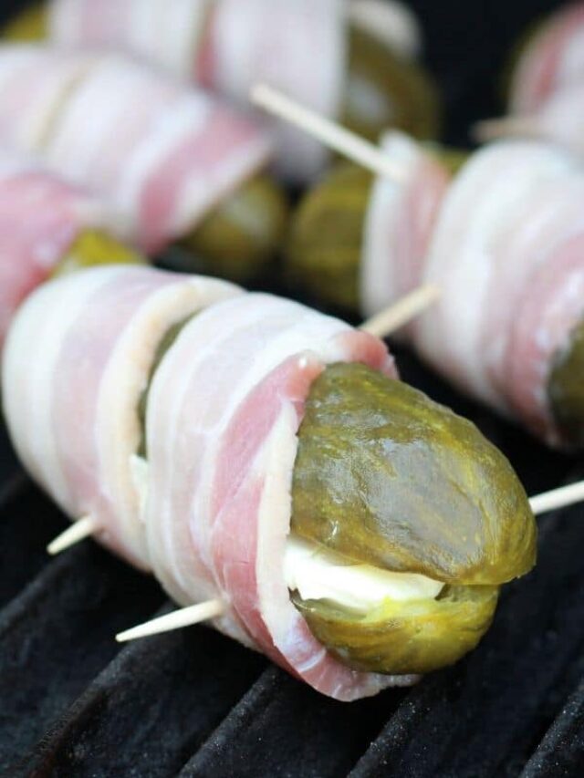 Bacon Wrapped Pickles Web Story • Bake Me Some Sugar