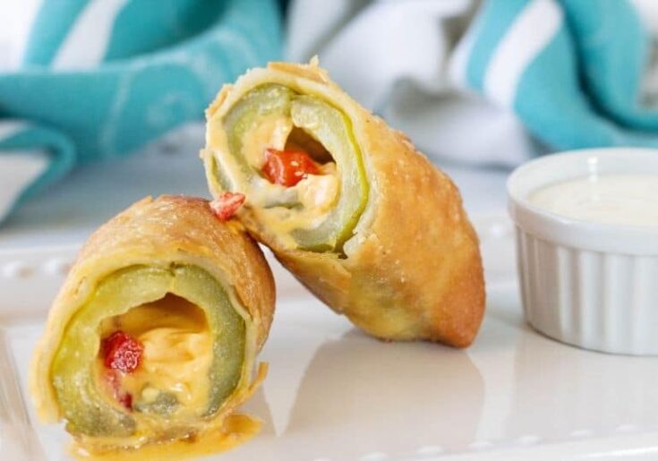 Pimento Cheese Pickle Egg Rolls Recipe • Bake Me Some Sugar