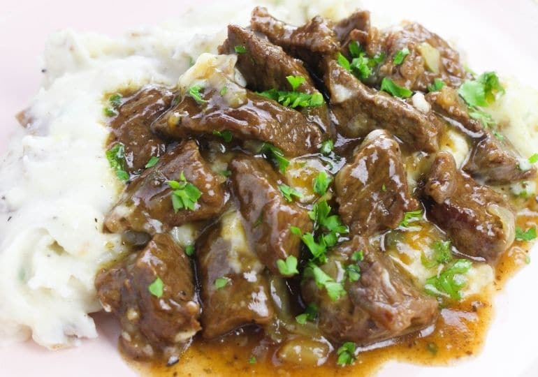 The Best Beef Tips and Gravy Recipe • Bake Me Some Sugar