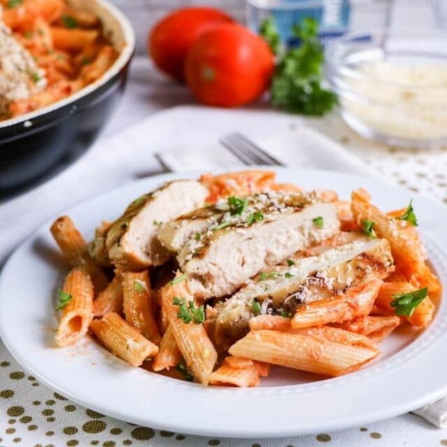 Penne Alla Vodka with Chicken Recipe • Bake Me Some Sugar