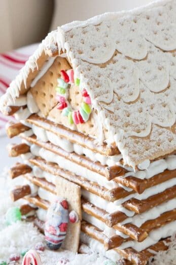 Log Cabin Gingerbread House with Video Tutorial • Bake Me Some Sugar