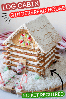 Log Cabin Gingerbread House with Video Tutorial • Bake Me Some Sugar