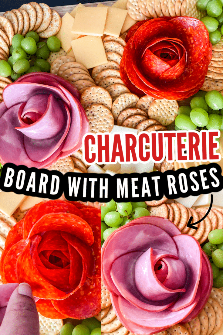 Charcuterie Board with Meat Roses (video) • Bake Me Some Sugar