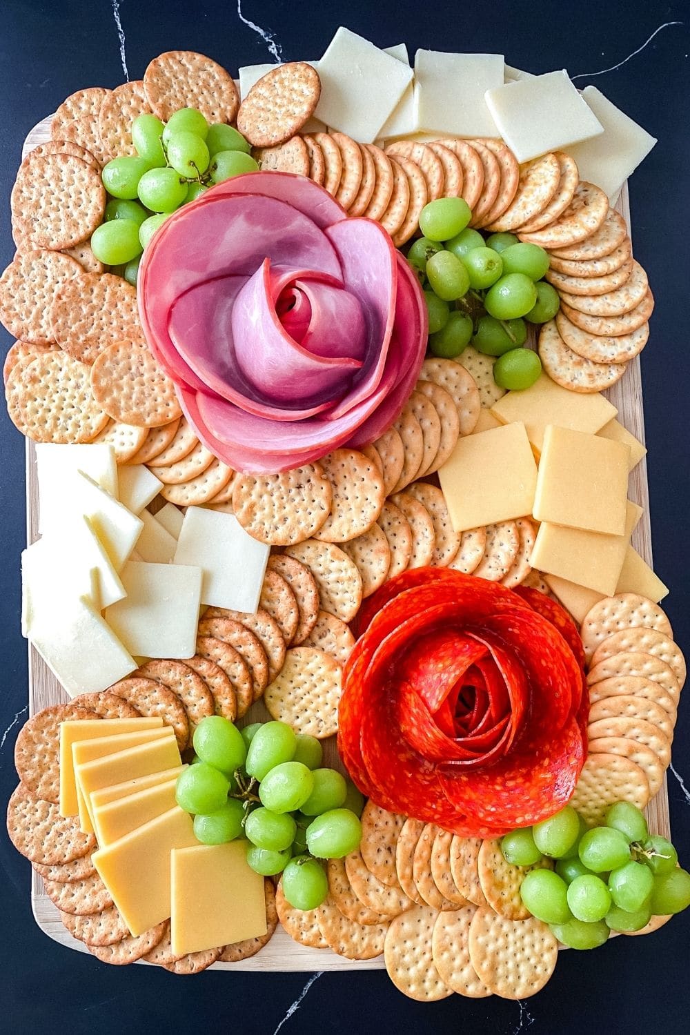 Charcuterie Board with Meat Roses (video) • Bake Me Some Sugar
