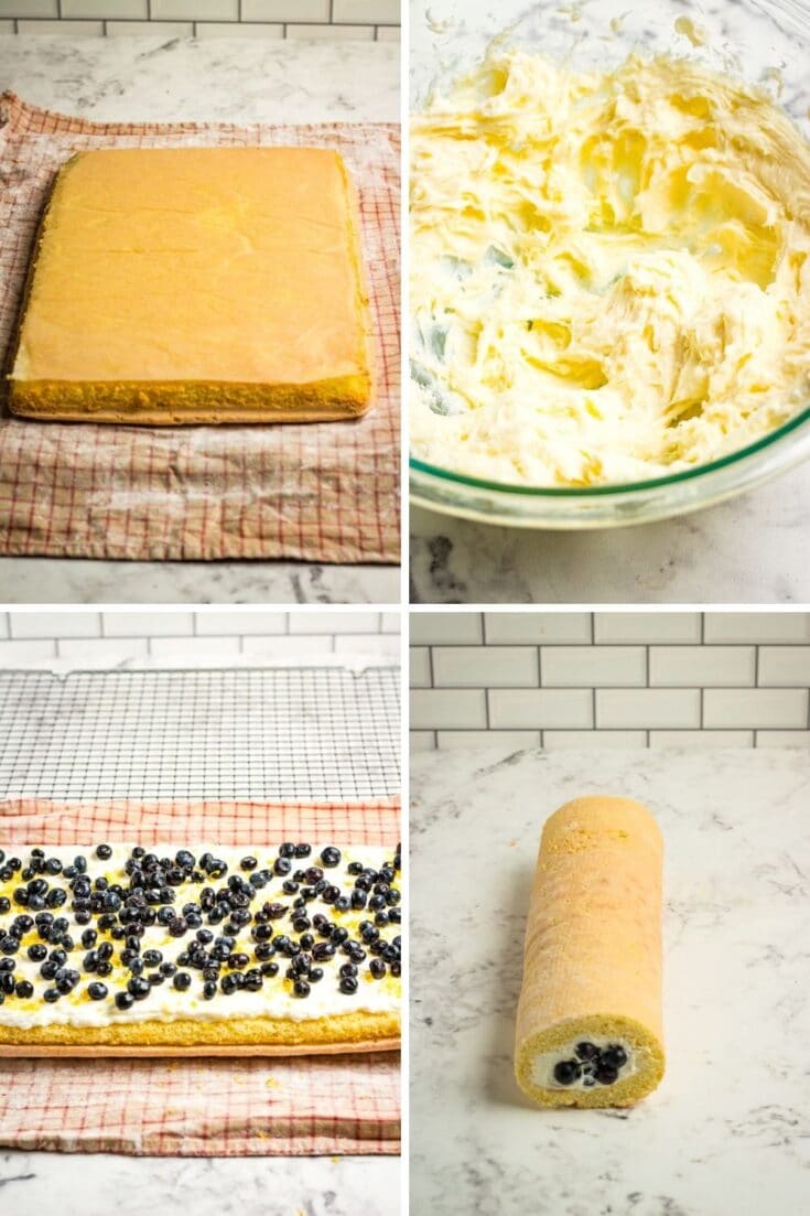 Blueberry Lemon Swiss Roll Recipe • Bake Me Some Sugar