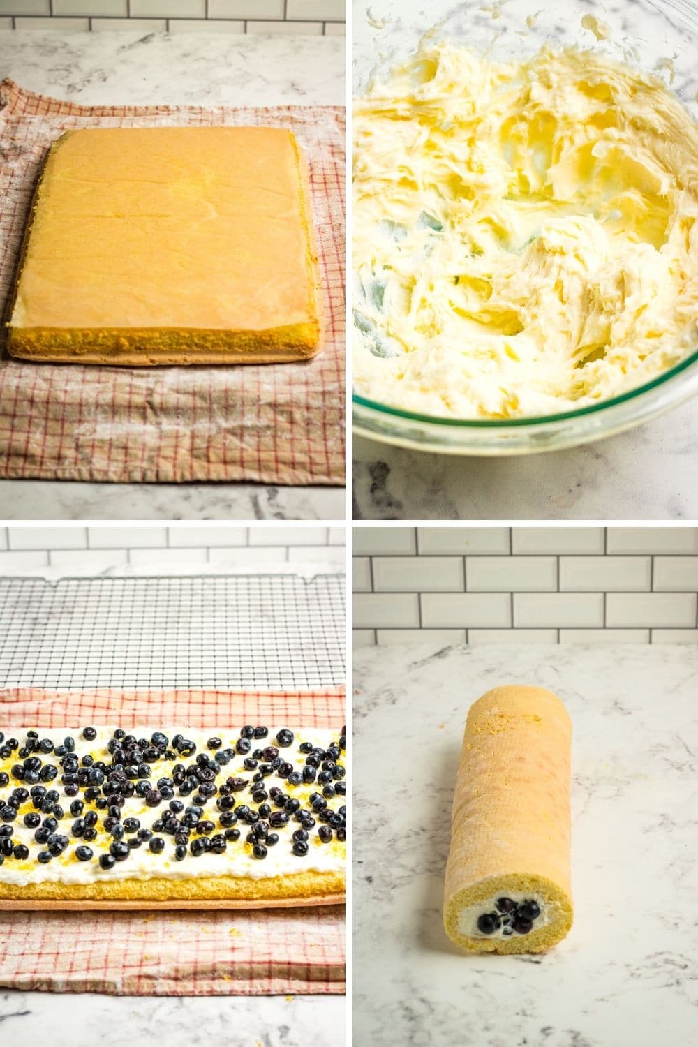 Blueberry Lemon Swiss Roll Recipe • Bake Me Some Sugar