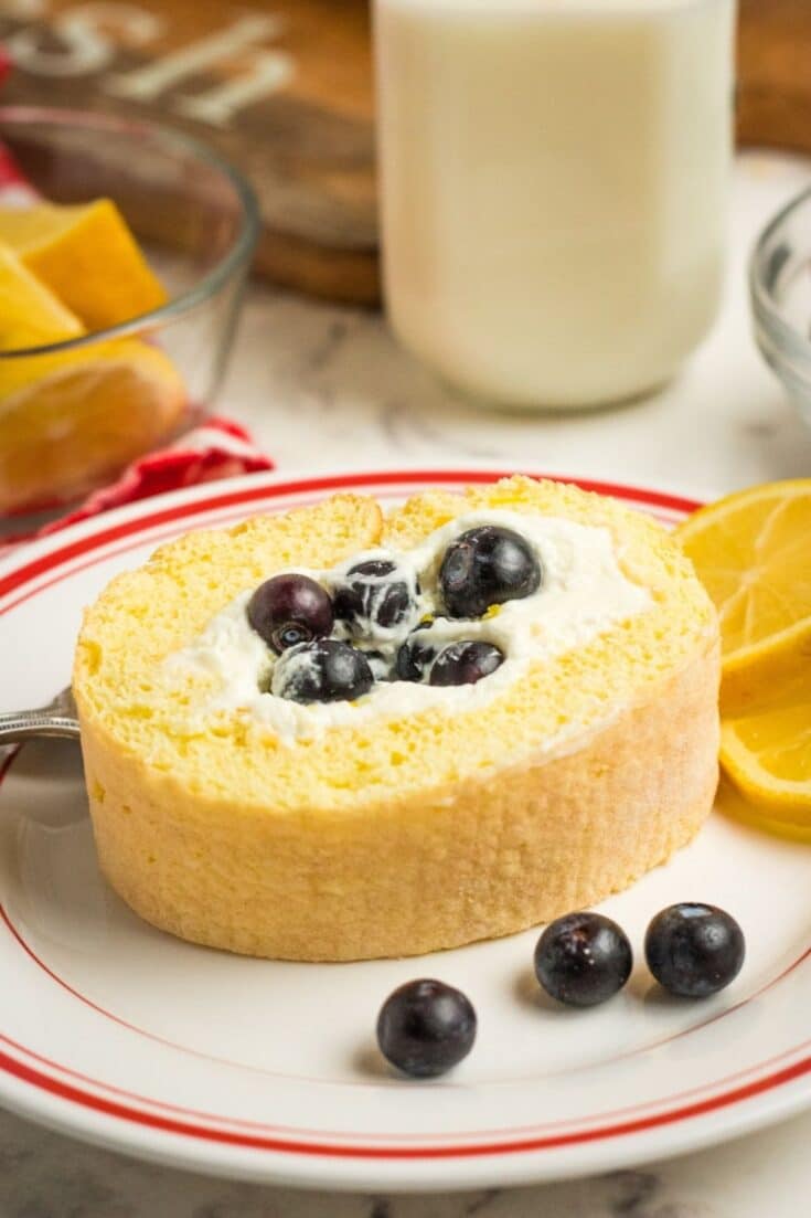 Blueberry Lemon Swiss Roll Recipe • Bake Me Some Sugar