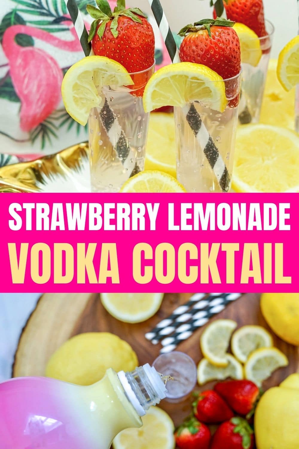 Strawberry Lemonade Vodka Cocktail • Bake Me Some Sugar