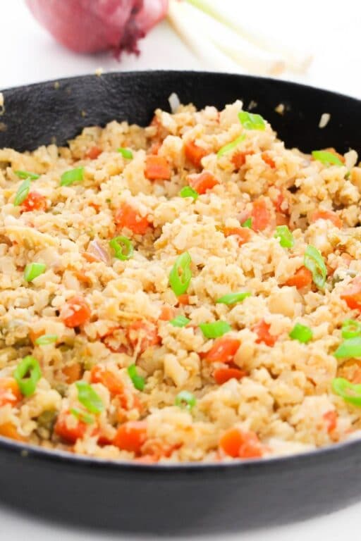 15 Minute Cauliflower Fried Rice Recipe • Bake Me Some Sugar