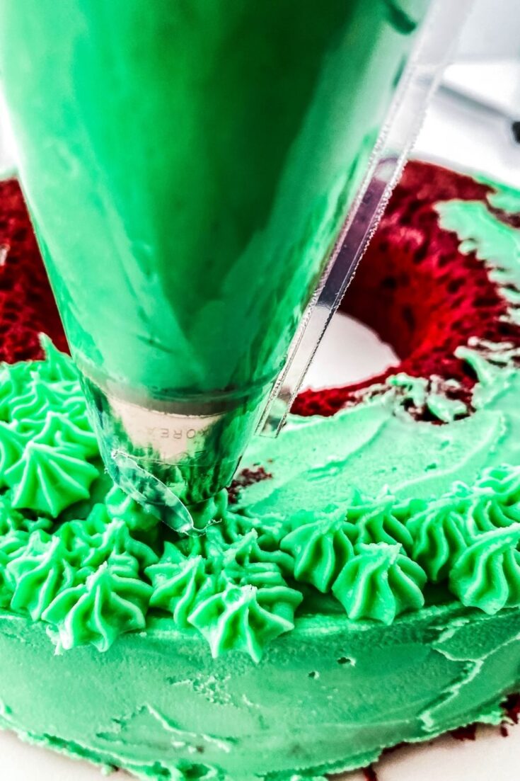 Red Velvet Christmas Wreath Cake Recipe • Bake Me Some Sugar