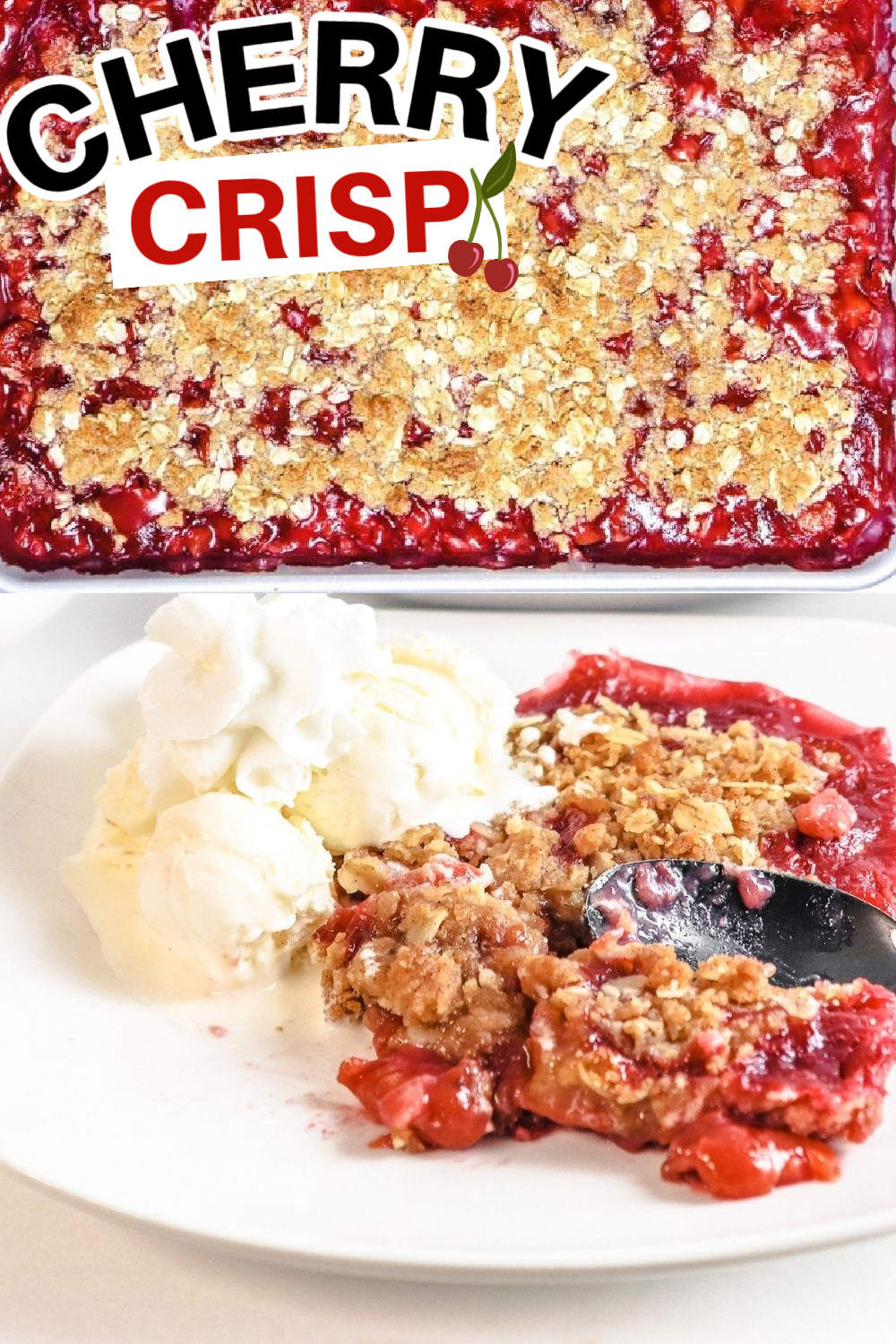 Cherry Crisp Recipe • Bake Me Some Sugar