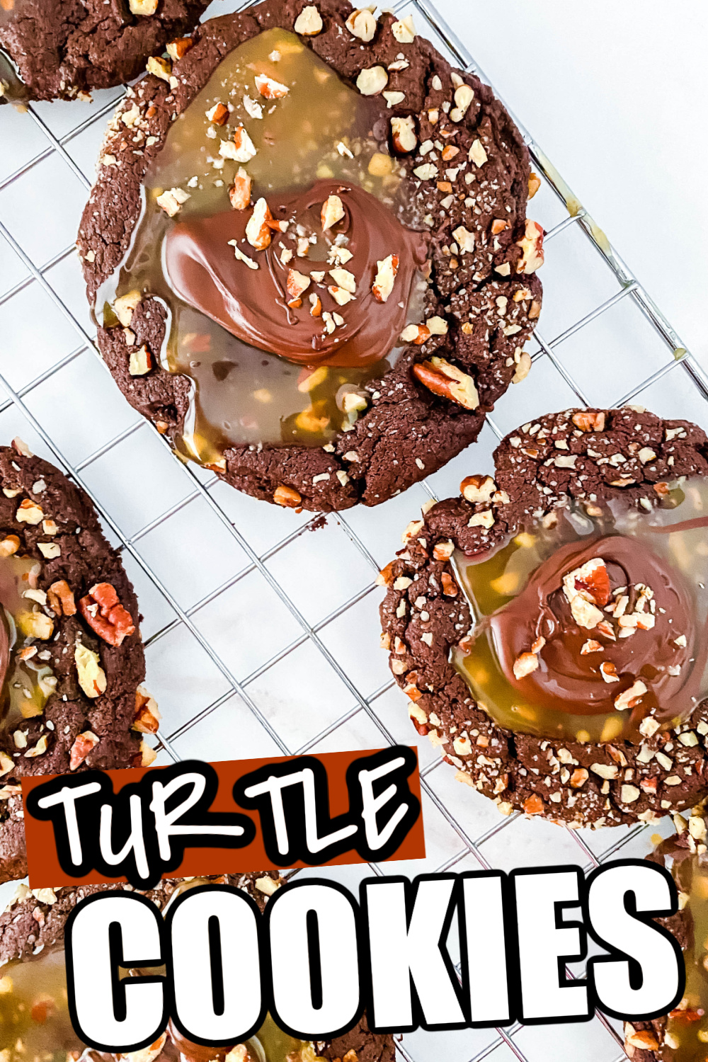 Turtle Cookies Recipe (Crumbl Inspired) • Bake Me Some Sugar