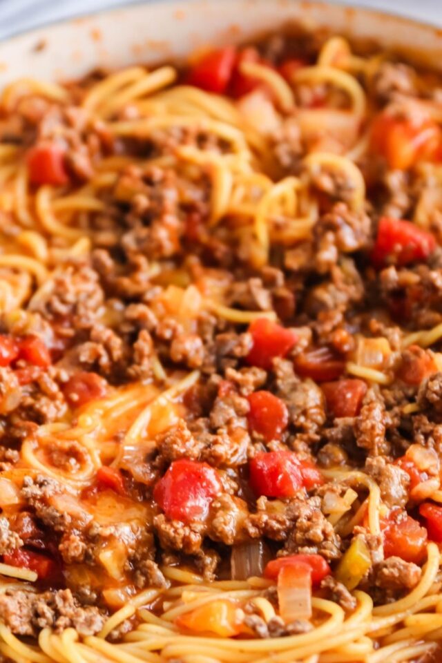 One Pot Taco Spaghetti Recipe • Bake Me Some Sugar