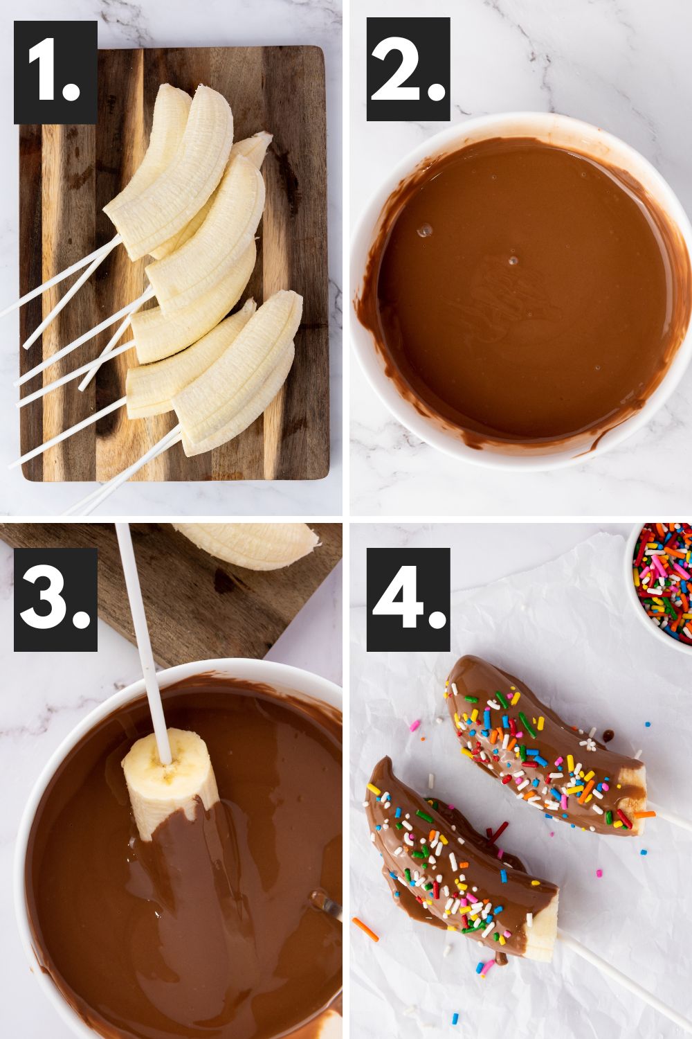 Chocolate Covered Banana Pops • Bake Me Some Sugar