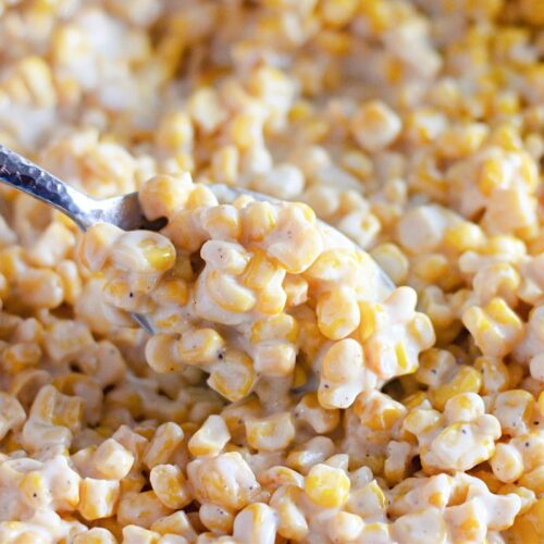 Creamy Skillet Corn with Cream Cheese • Bake Me Some Sugar